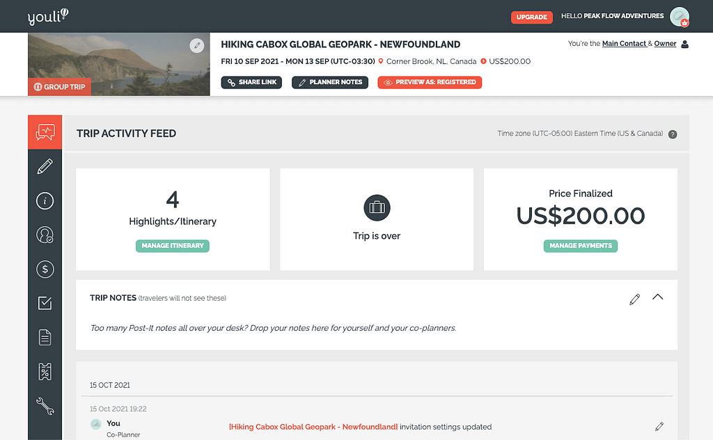 Software Review: YouLi - Group Travel Platform - Peak Flow OBM